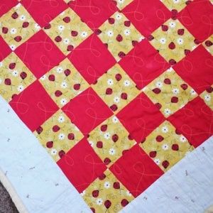 Bedding | Vintage Handmade Ladybug Baby Quilt | Poshmark